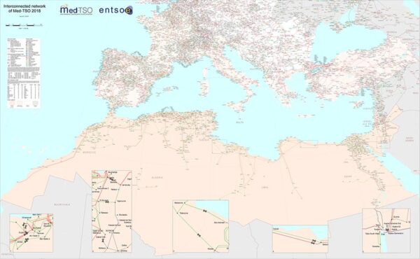 MAP OF THE INTERCONNECTED ELECTRICITY TRANSMISSION NETWORKS - Med-TSO